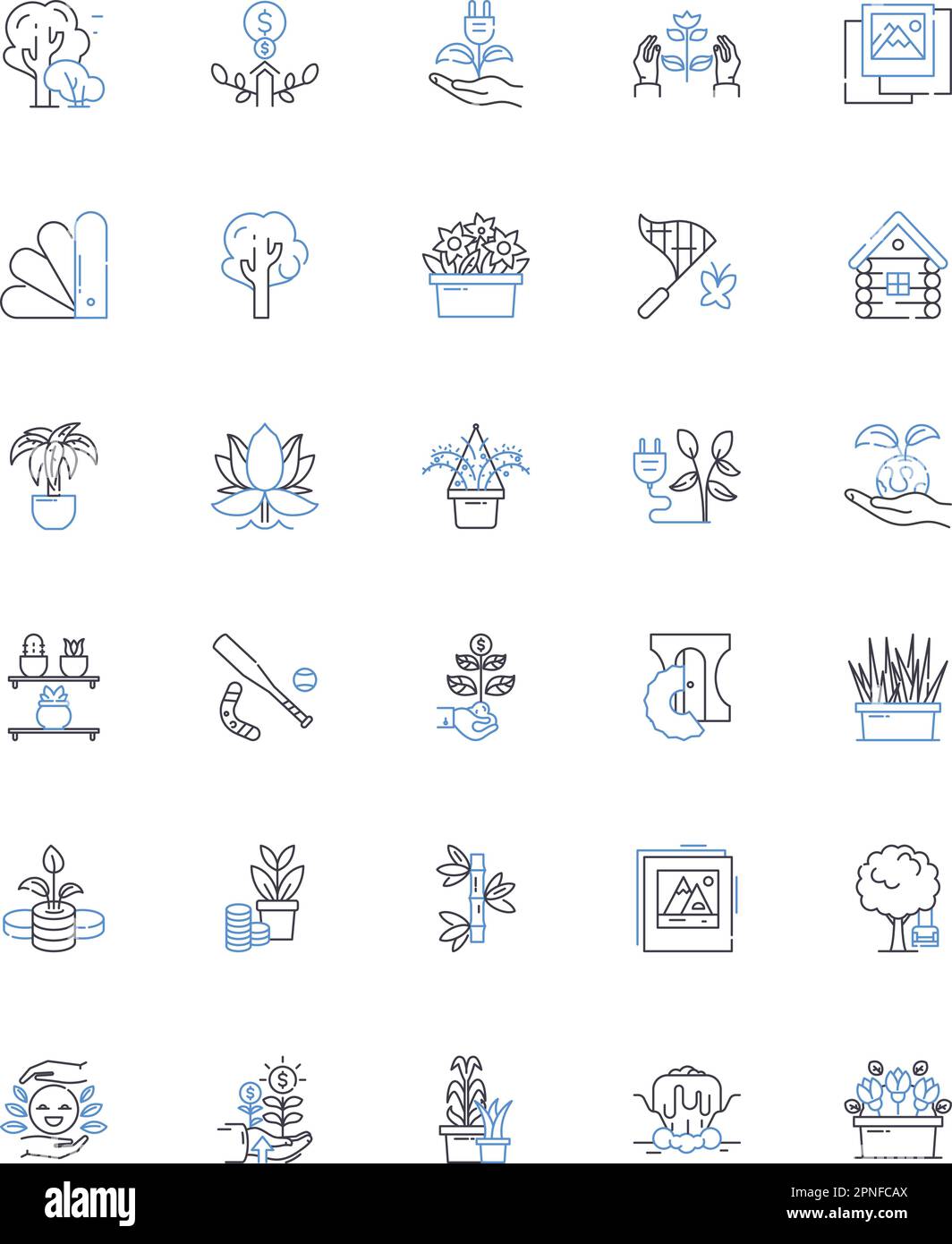 Plantation line icons collection. Agrarian, Orchard, Estate, Farming ...