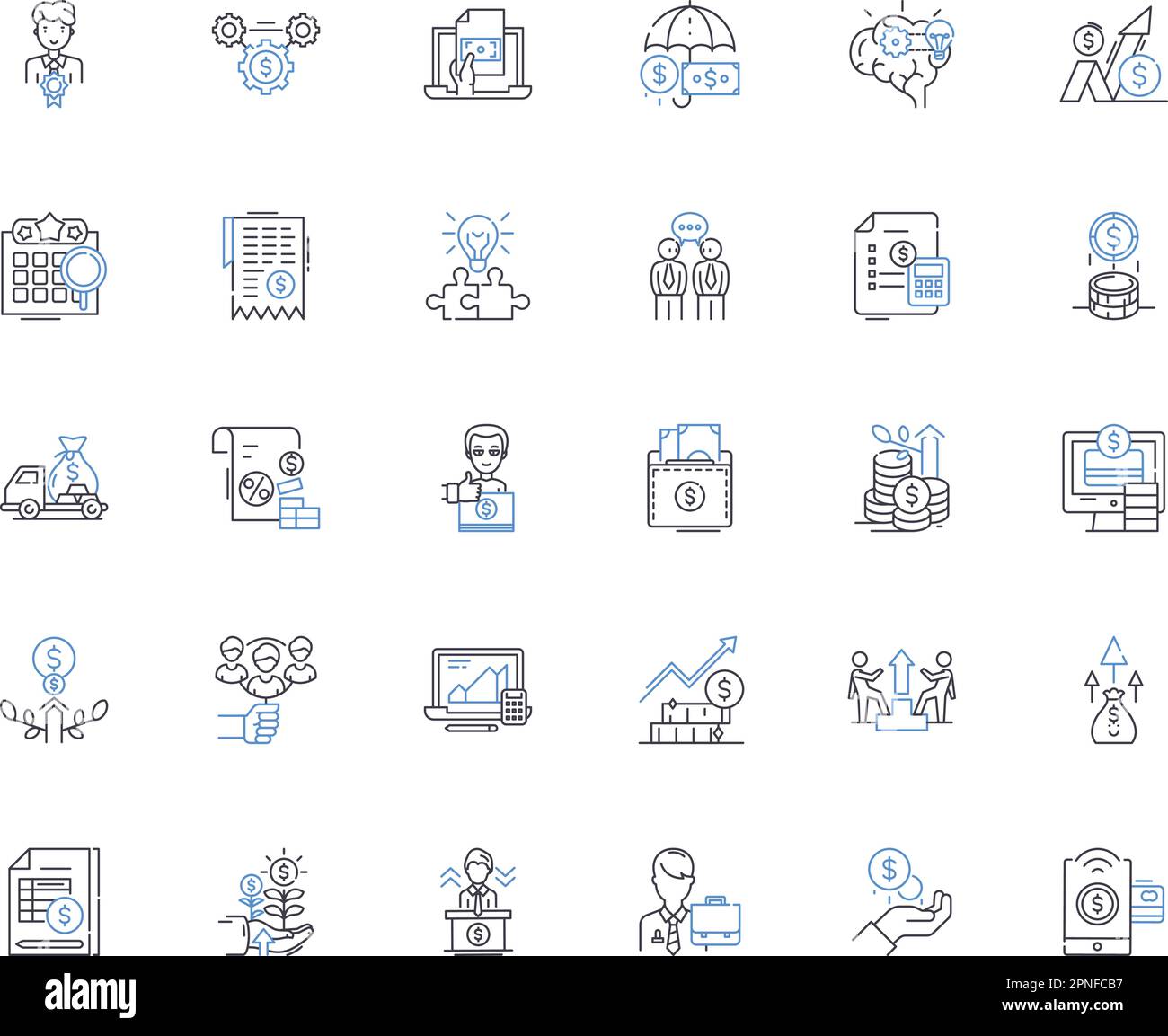 Acquire an enterprise line icons collection. Expansion, Growth ...