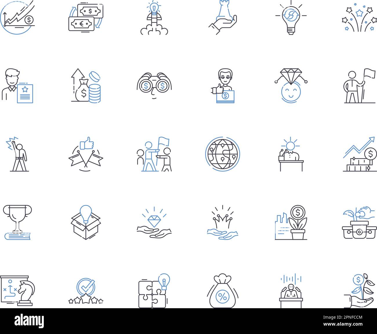 Financial gain line icons collection. Profit, Revenue, Income, Earnings ...