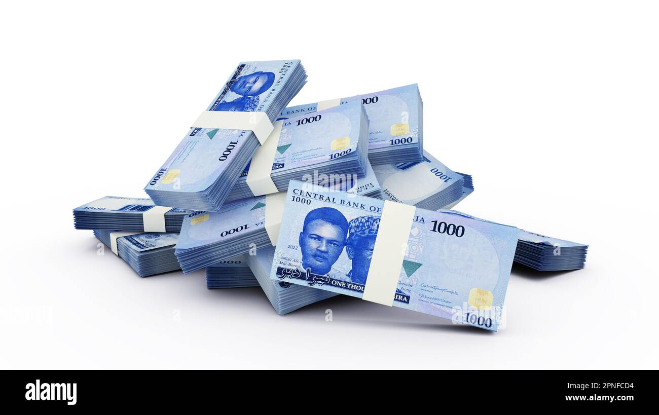 3D Stack of 1000 Nigerian naira notes Stock Photo - Alamy