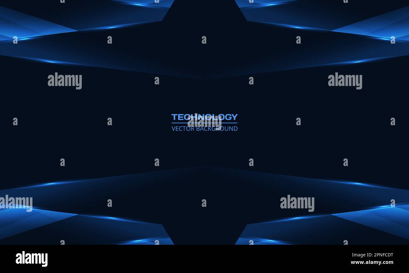 Dark blue modern technology abstract background with diagonal geometric ...