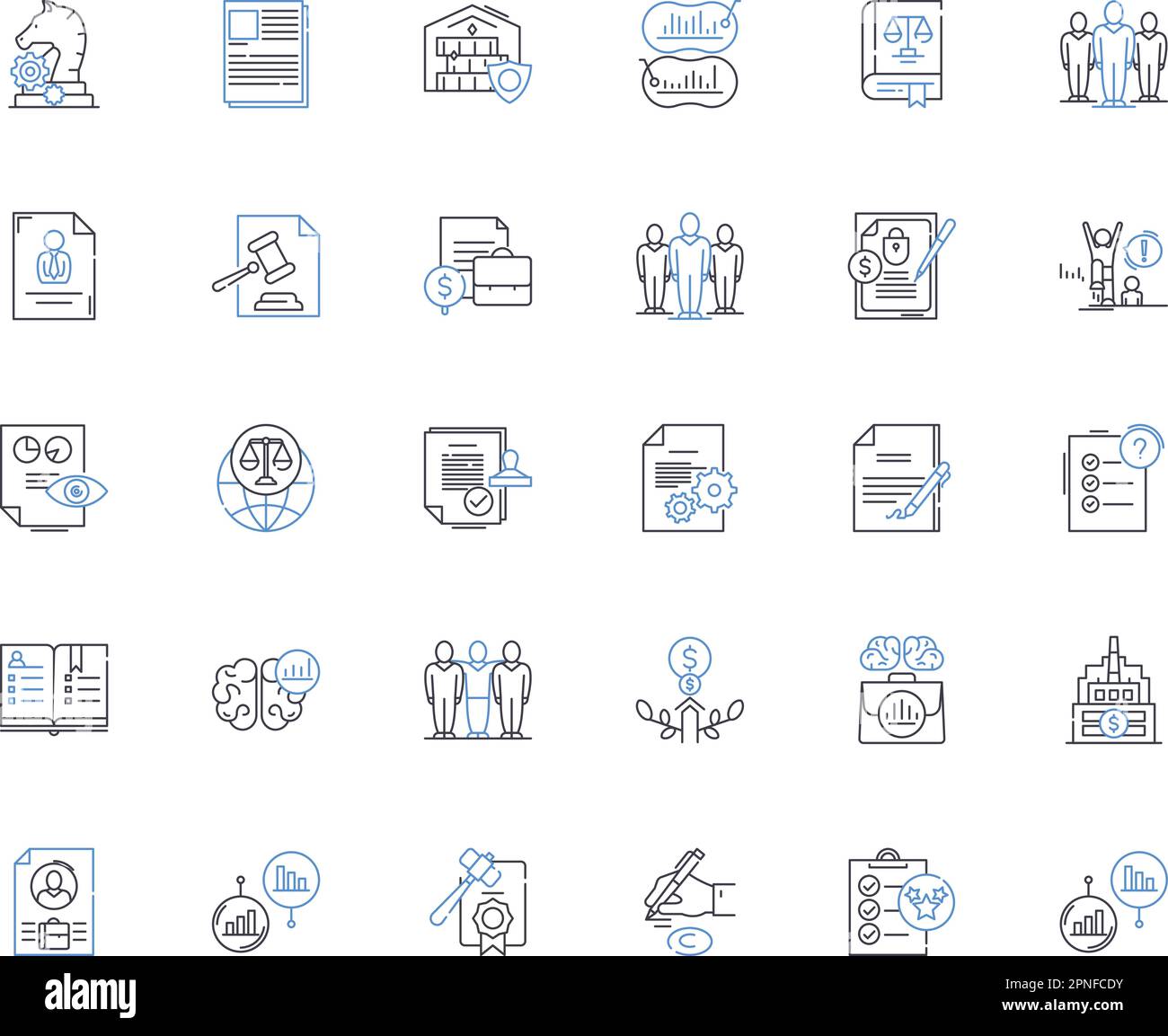Intellectual property line icons collection. Patents, Trademarks ...