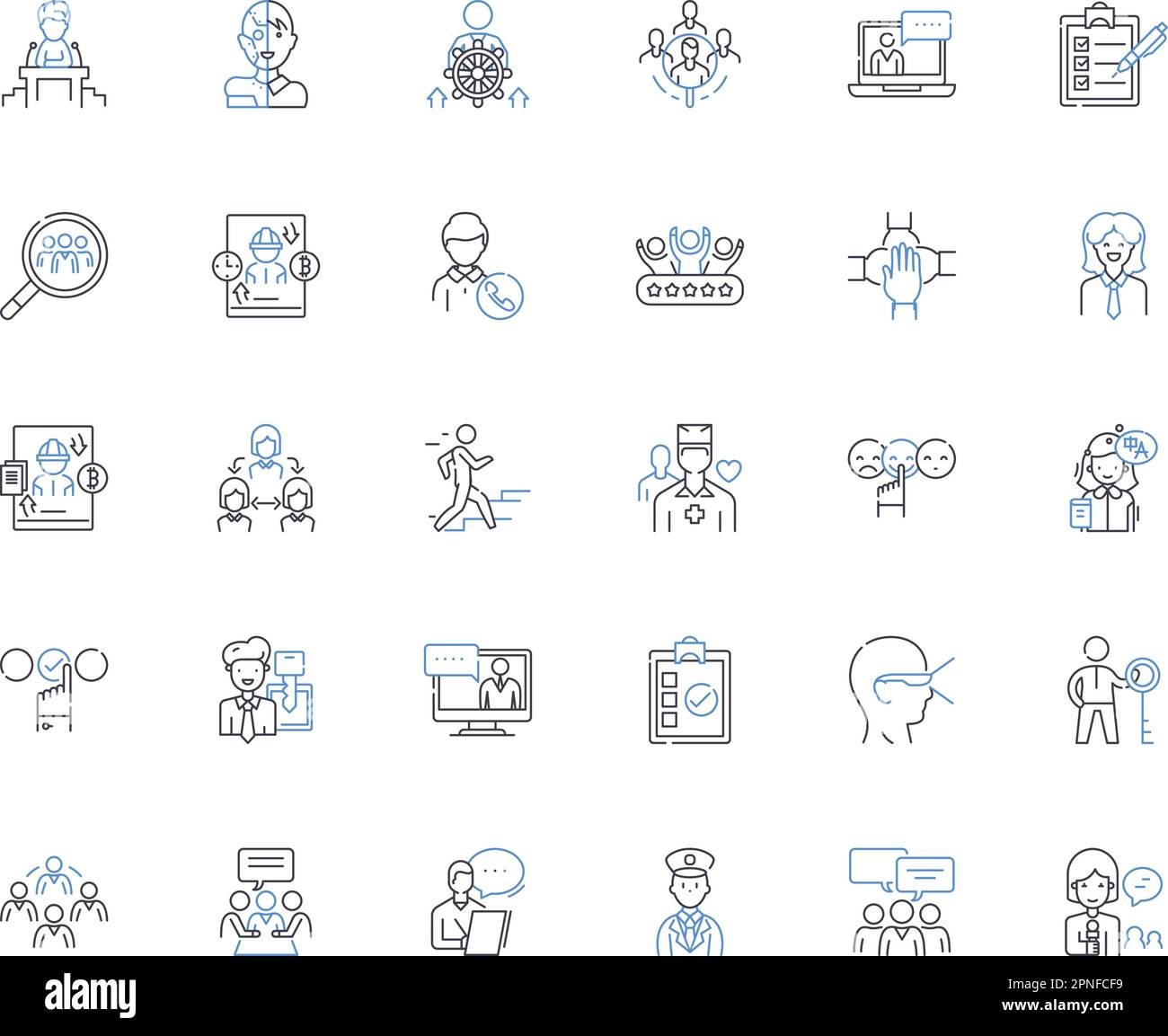 Operation managers line icons collection. Leadership, Planning, Efficiency, Optimization ...