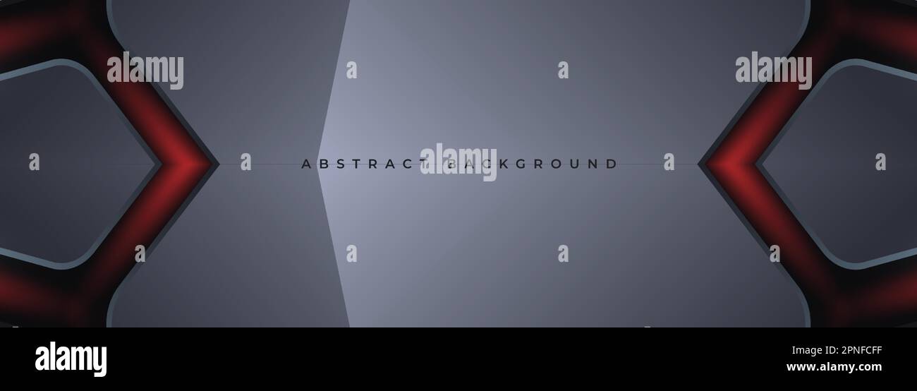 Gray and red 3D vector wide abstract background. Abstract modern ...