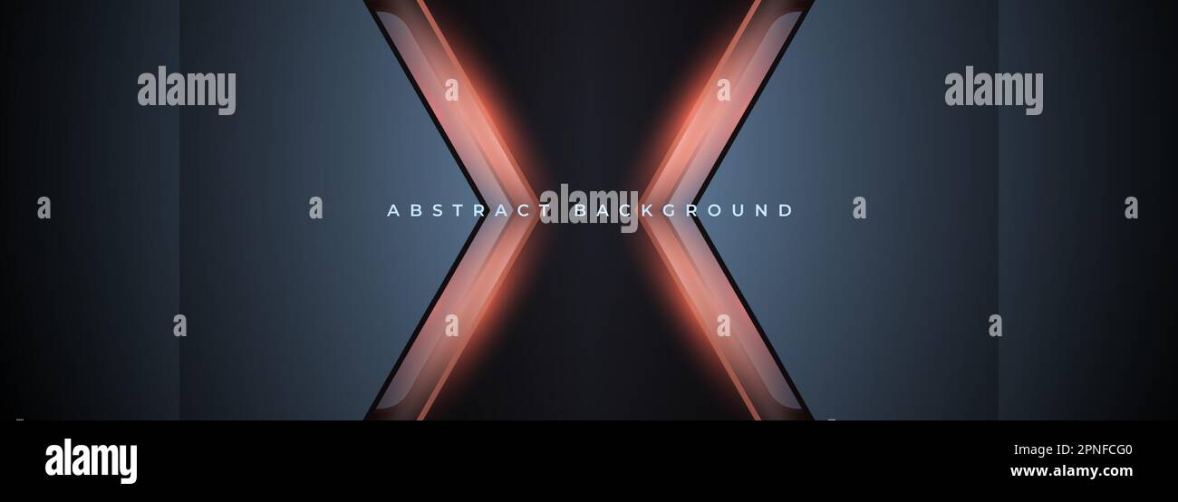 Futuristic black and orange abstract gaming banner with arrow shapes ...