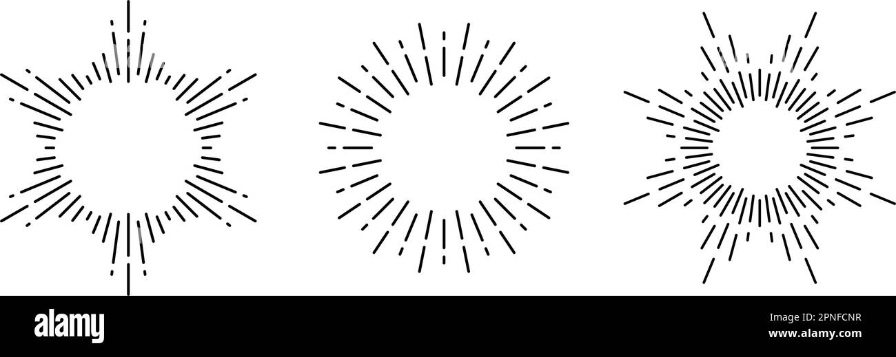 Retro sunburst frames set. Vintage sunlight rays collection. Stylized ...
