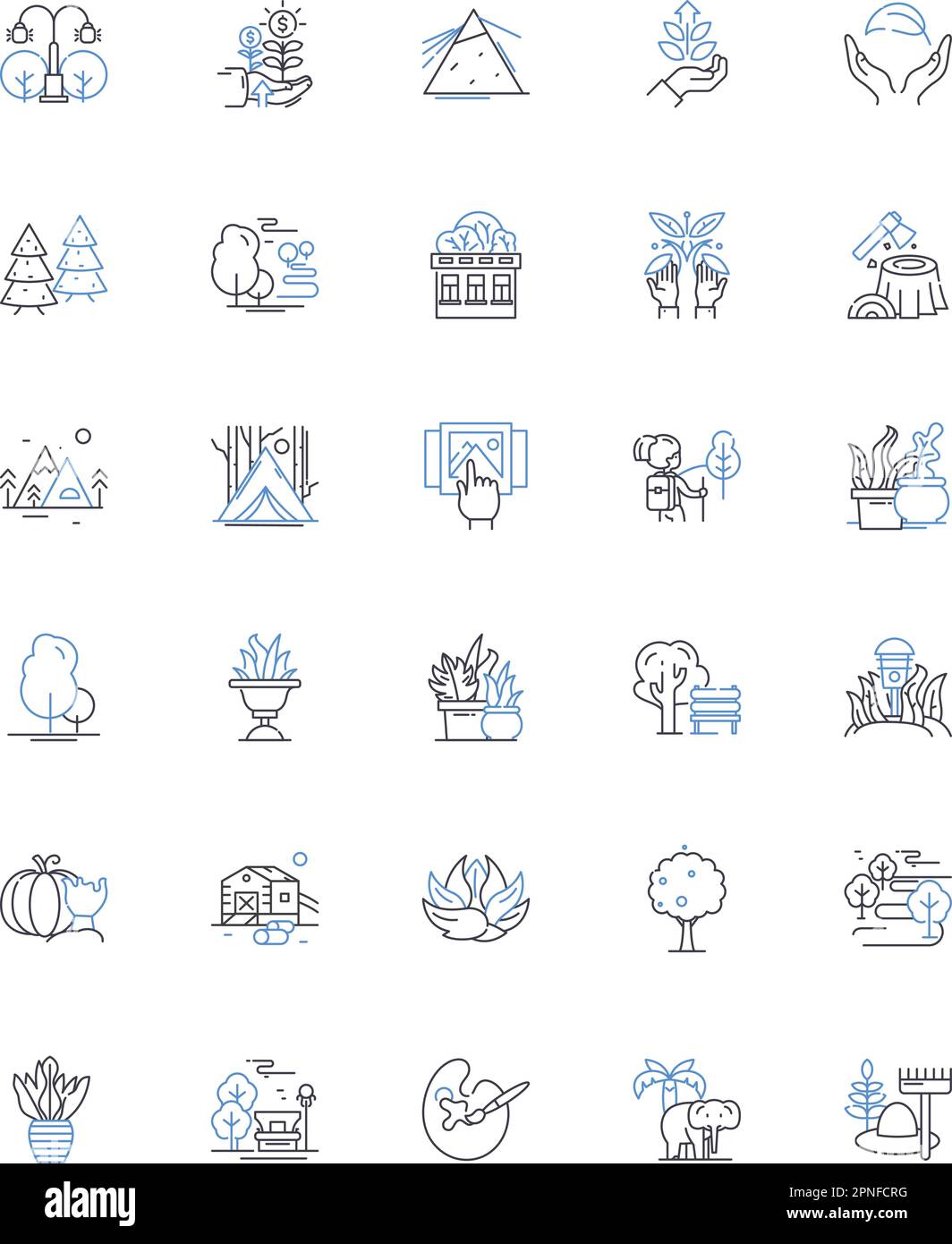 Grove line icons collection. Trees, Nature, Forest, Greenery, Woodland ...
