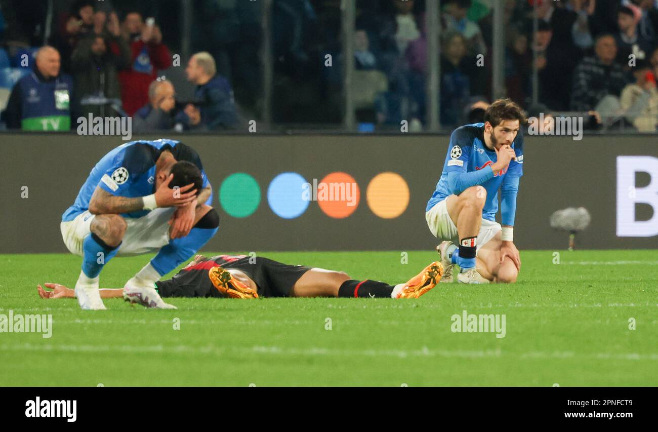Naples, Campania, Italy. 18th Apr, 2023. Napoli 04/18/2023, during the quarter final soccer ...