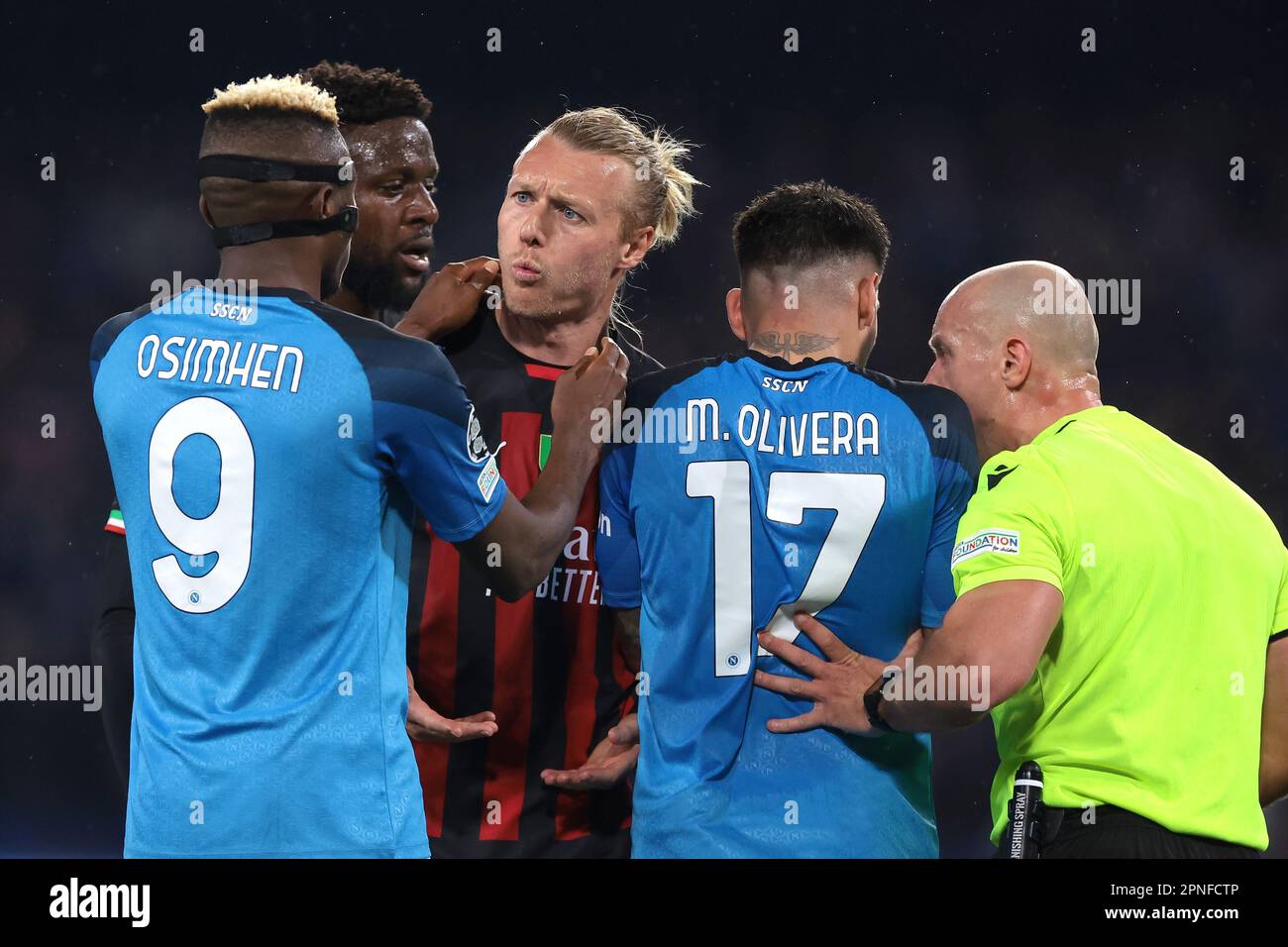 Naples, Italy, 18th April 2023. Victor Osimhen of SSC Napoli reacts ...