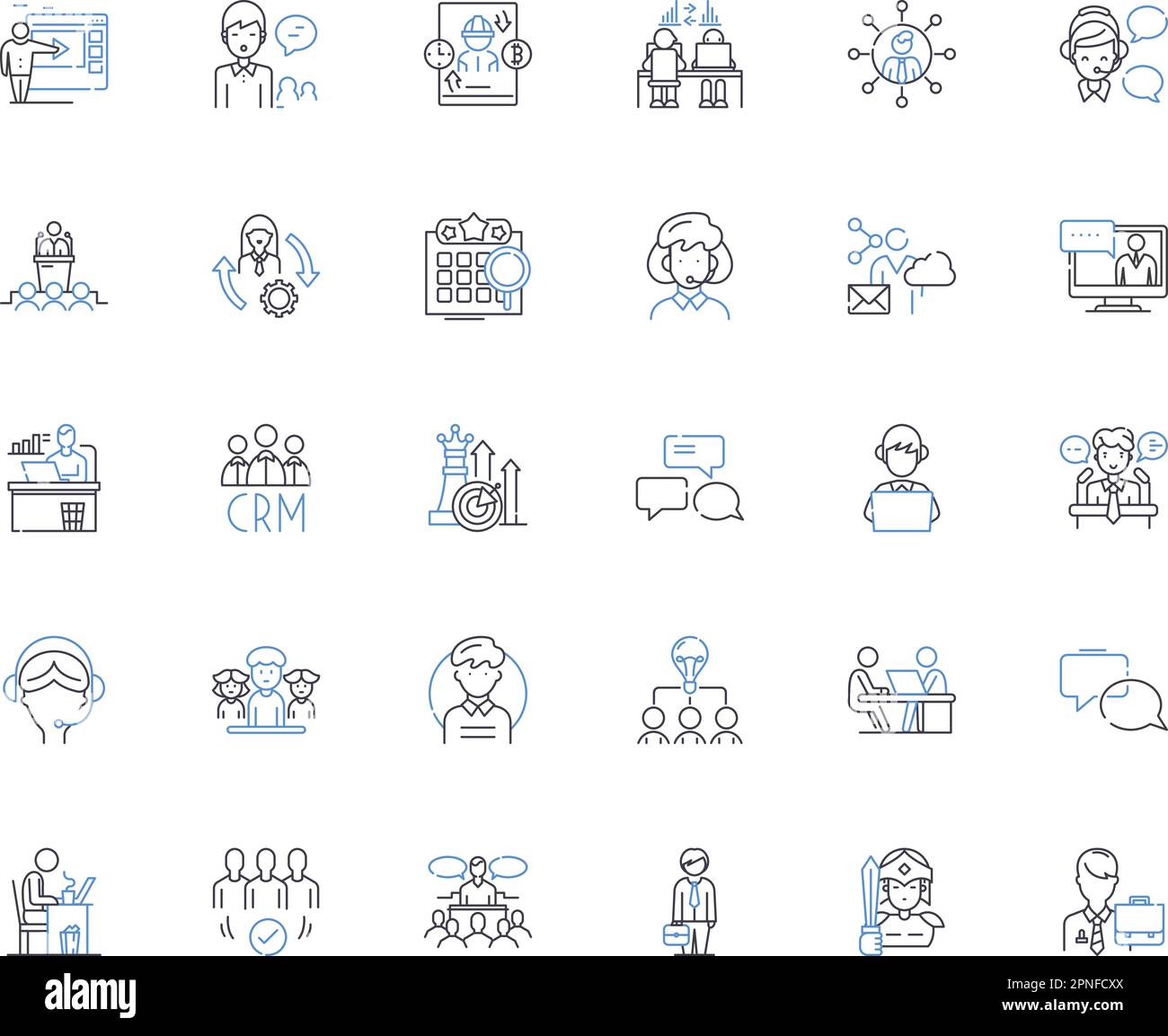 Service Output Line Icons Collection Efficiency Quality Performance Responsiveness