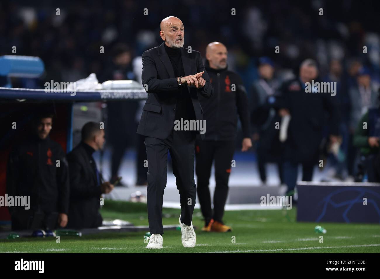 Naples, Italy, 18th April 2023. Stefano Pioli Head coach of AC Milan ...