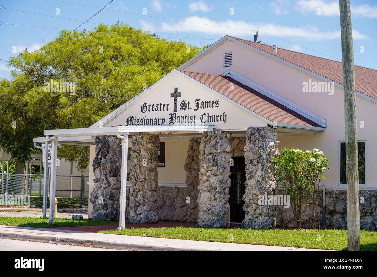 Little Haiti Miami, FL, USA - April 18, 2023: Greater St James ...