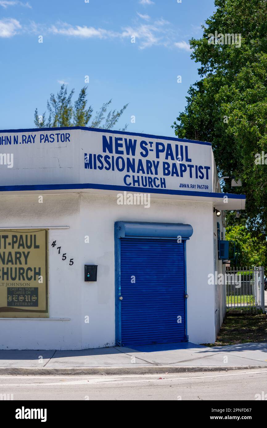Little Haiti Miami, FL, USA - April 18, 2023: New St Paul Missionary ...
