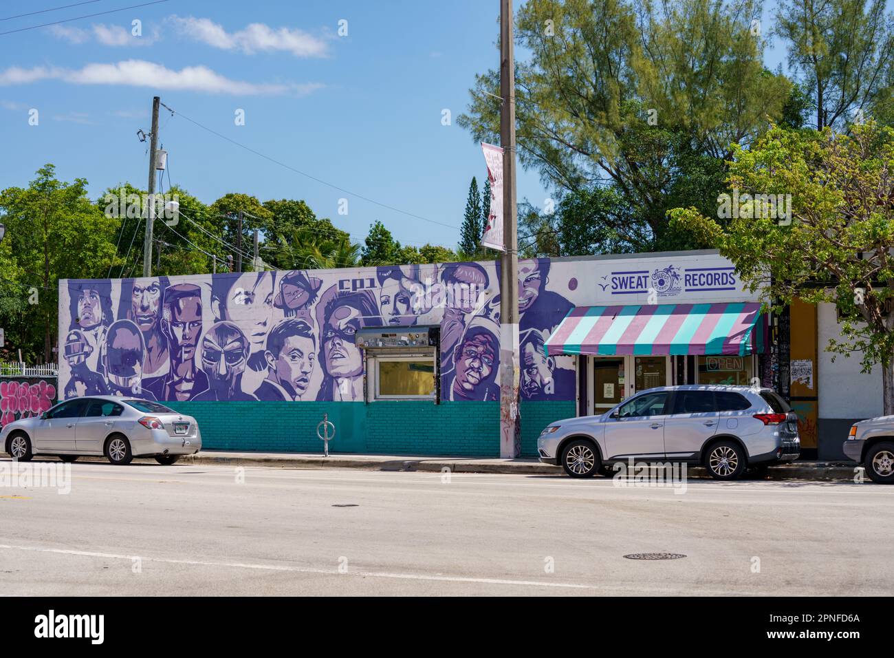 Little Haiti Miami, FL, USA - April 18, 2023: Sweat Records Little ...