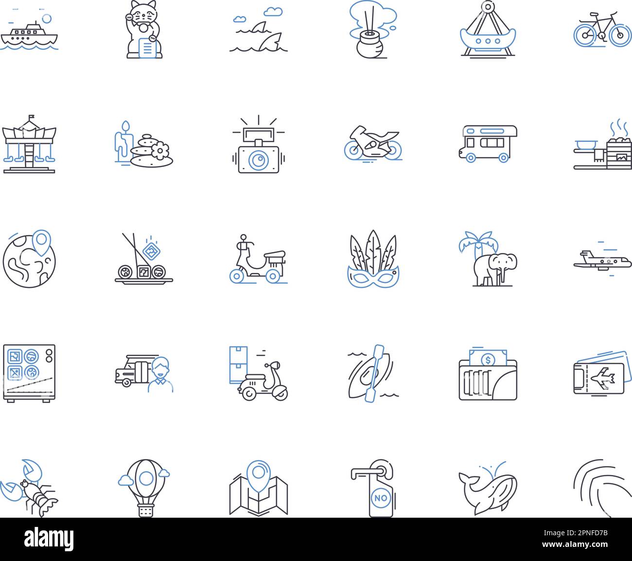 Asian beliefs line icons collection. Karma, Zen, Tao, Yin-Yang, Qi ...