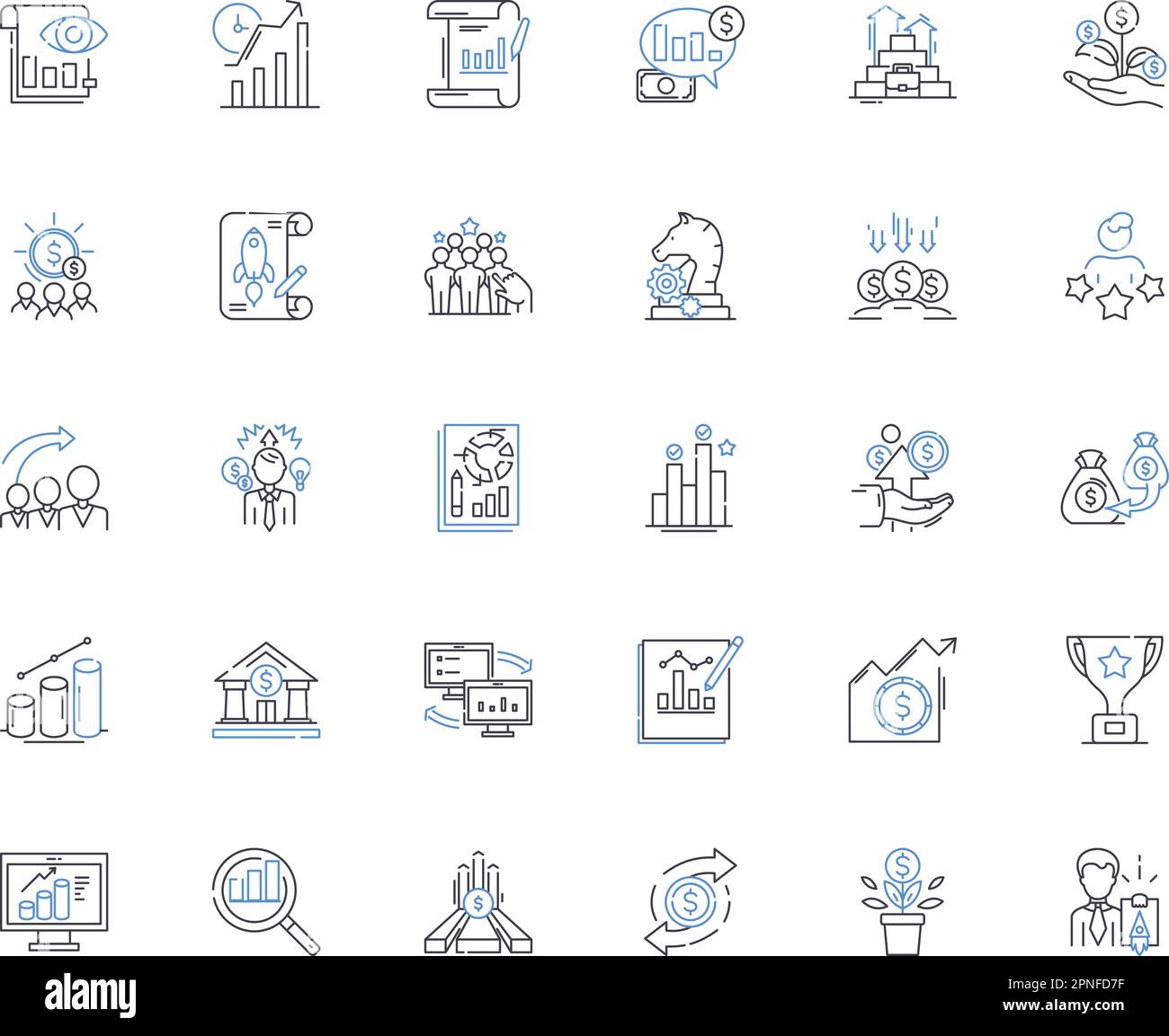 Market assessment line icons collection. Competition, Demographics ...