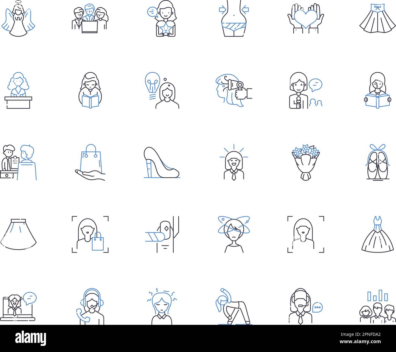 Lady line icons collection. Graceful, Empowered, Poised, Sophisticated ...