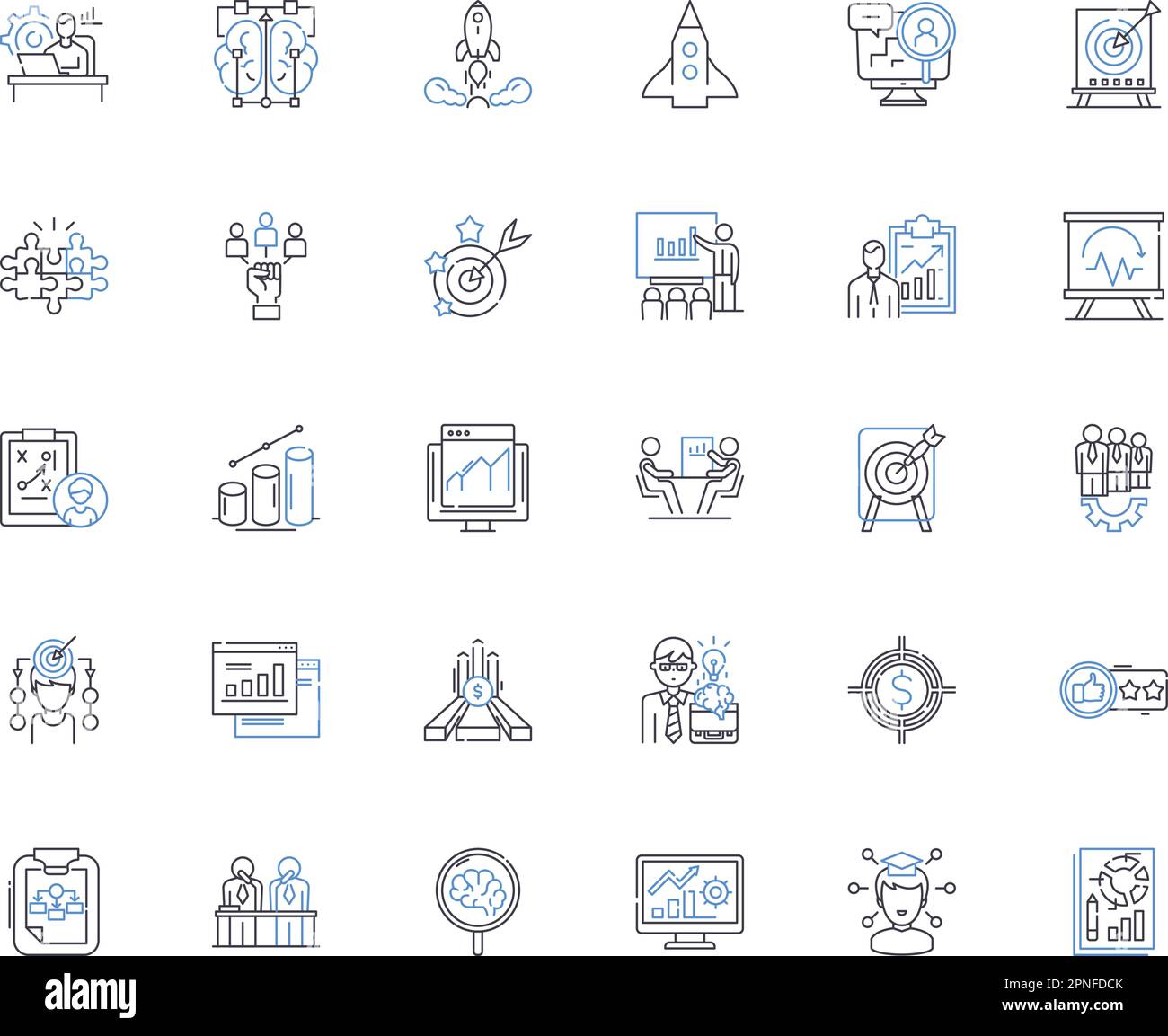 Sales approach line icons collection. Persuasion, Negotiation, Pitching ...