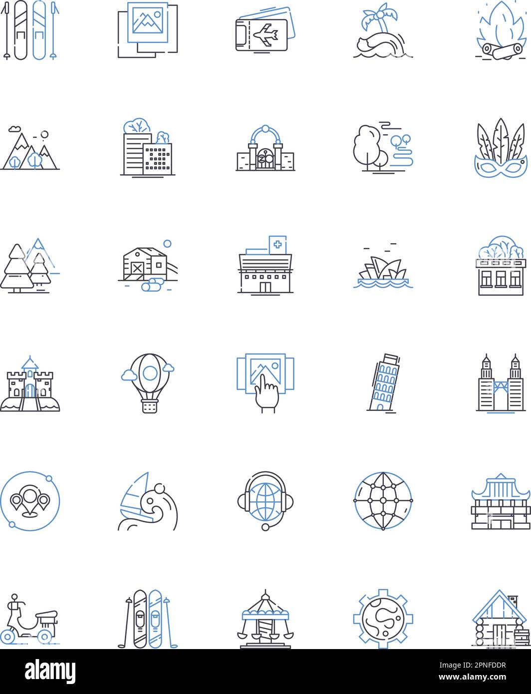 Cultural tourism line icons collection. Heritage, Authenticity ...