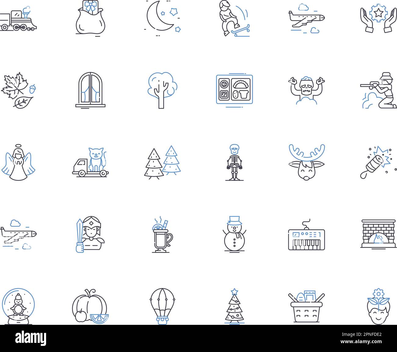 Festivity firm line icons collection. Celebrations, Decorations, Events ...