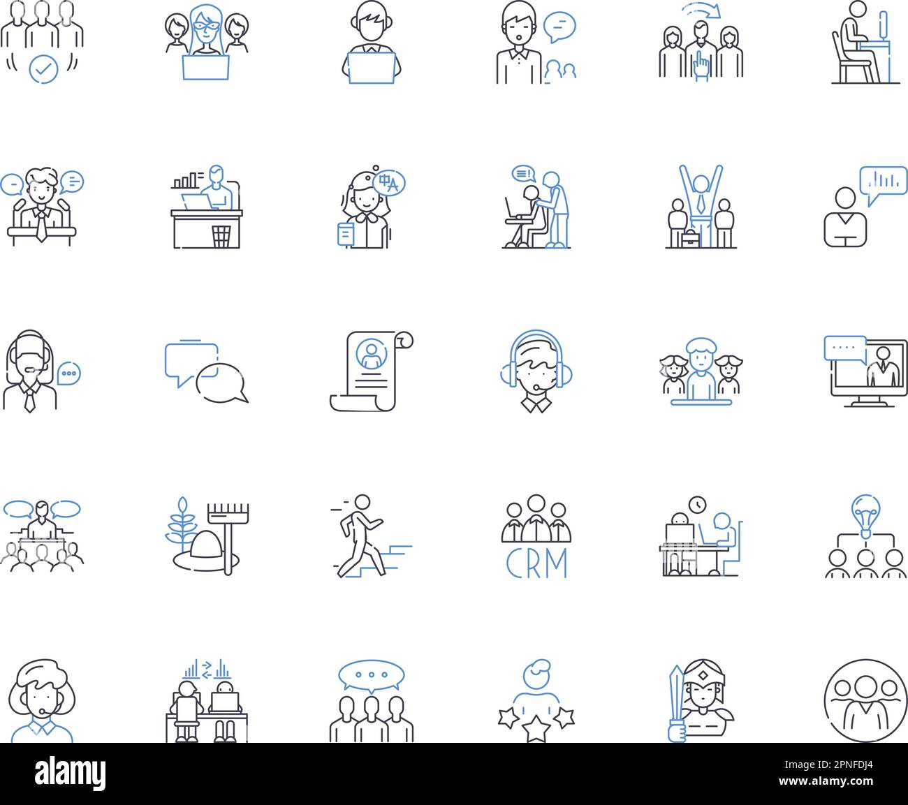 Staffer line icons collection. Organizer, Coordinator, Planner ...