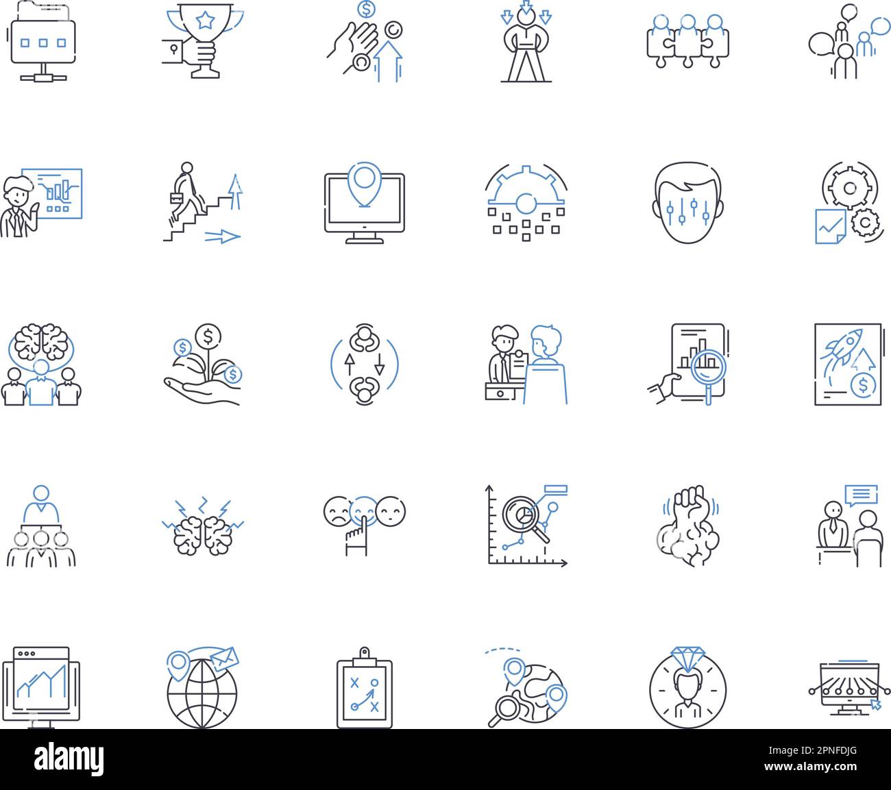 Company growth line icons collection. Expansion, Scale, Advancement, Progress, Success ...