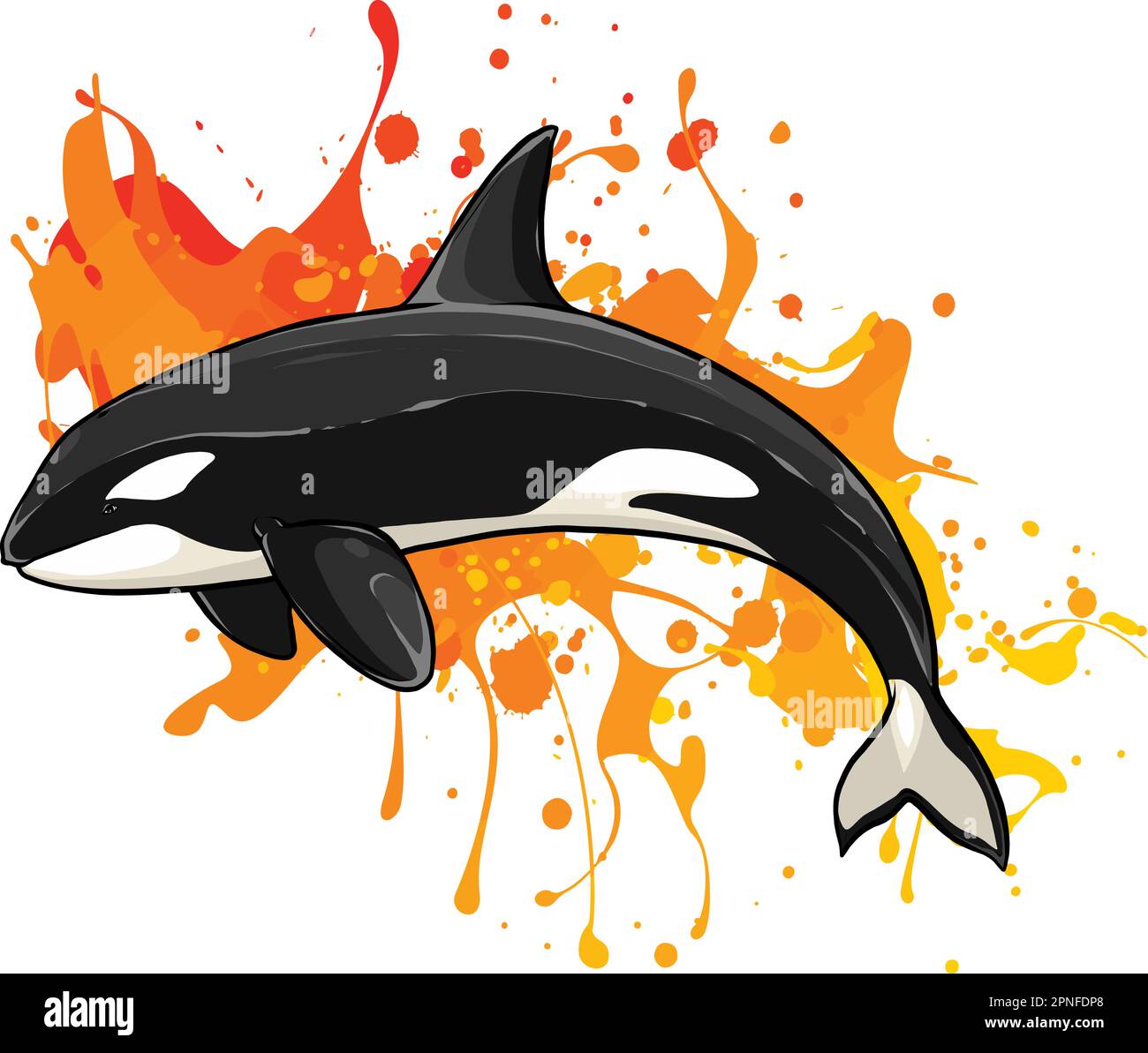 orca underwater killer whale sign logo emblem vector Stock Vector Image ...