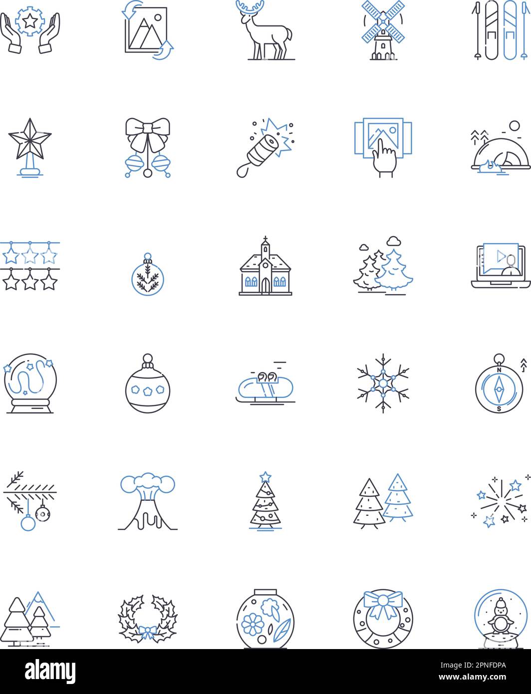 Yuletide line icons collection. Celebrate, Joy, Cheer, Merry, Festive ...