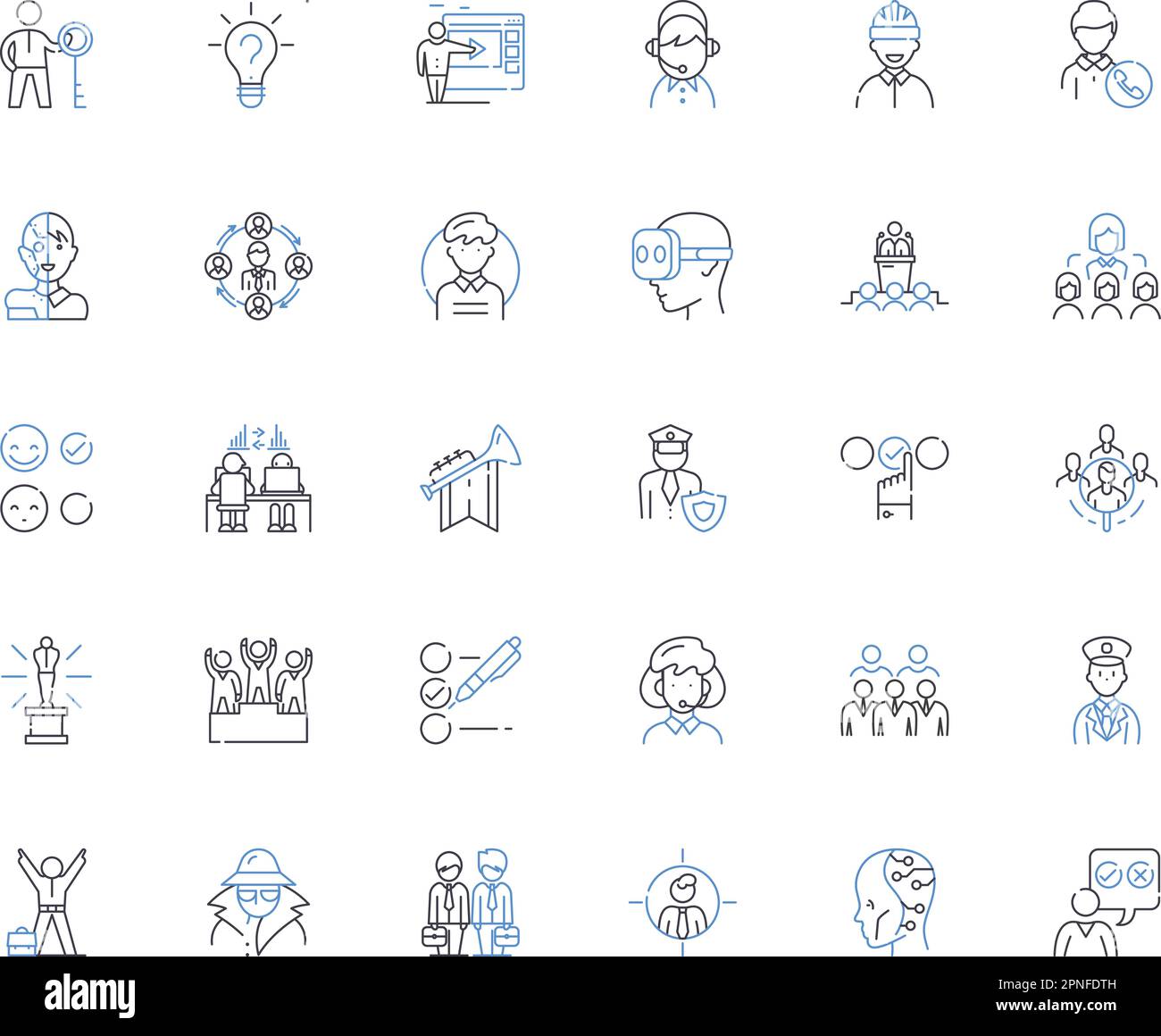 Supervision oversight line icons collection. Governance, Management, Authority, Control ...