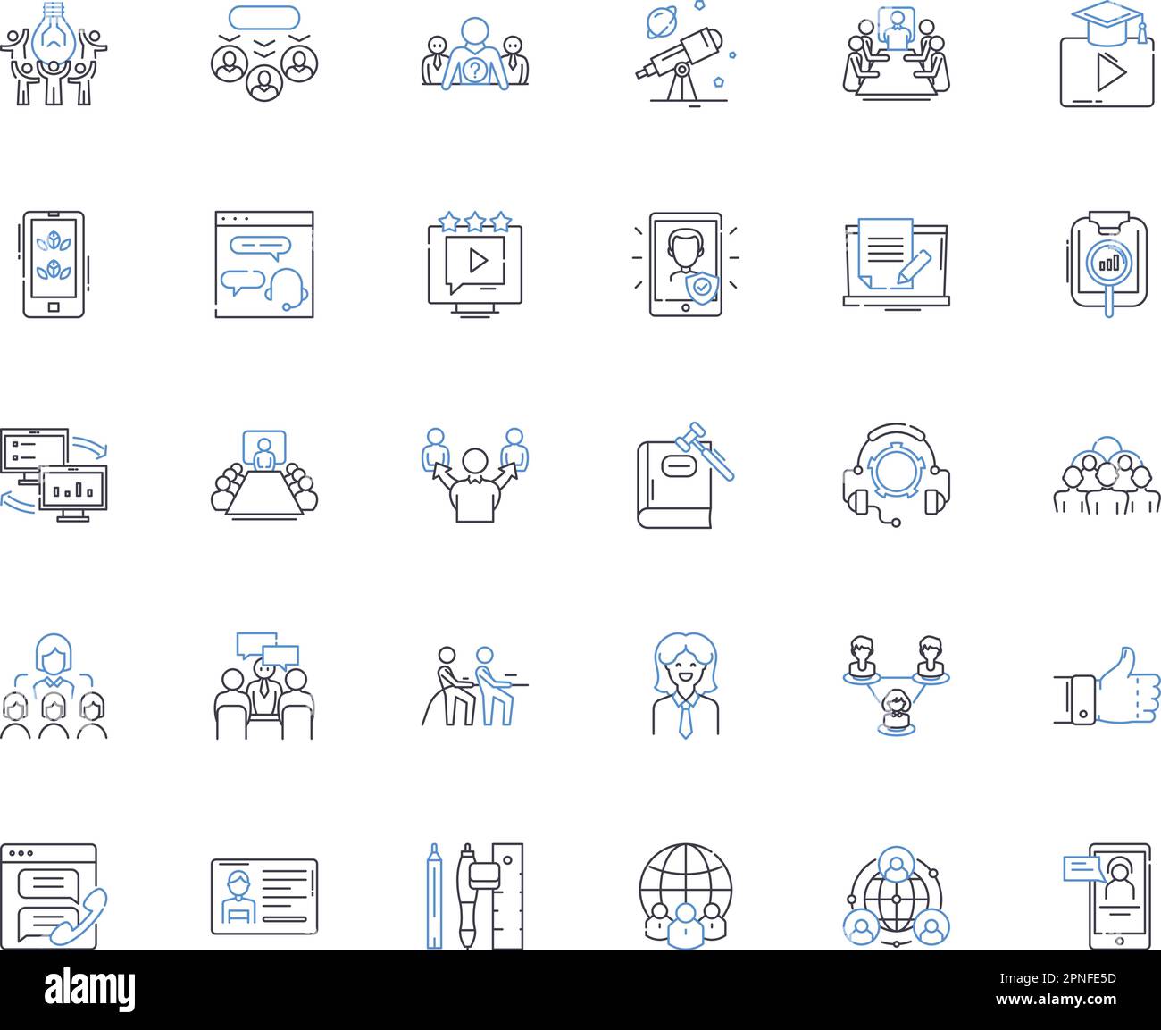 Financial district line icons collection. Commerce, My, Investments ...