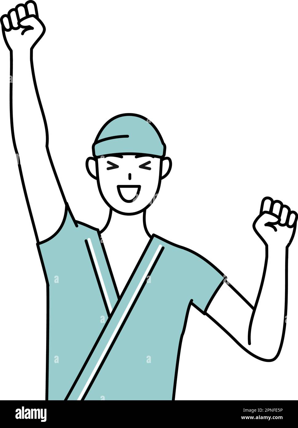 Male admitted patient in hospital gown smiling and jumping, Vector ...