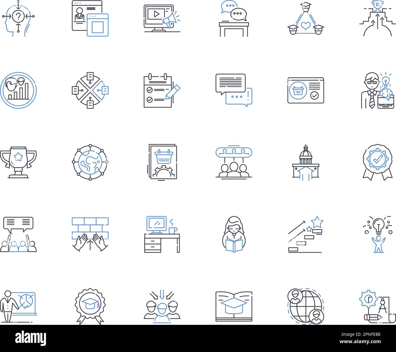 Skill academy line icons collection. Training, Education, Learning ...