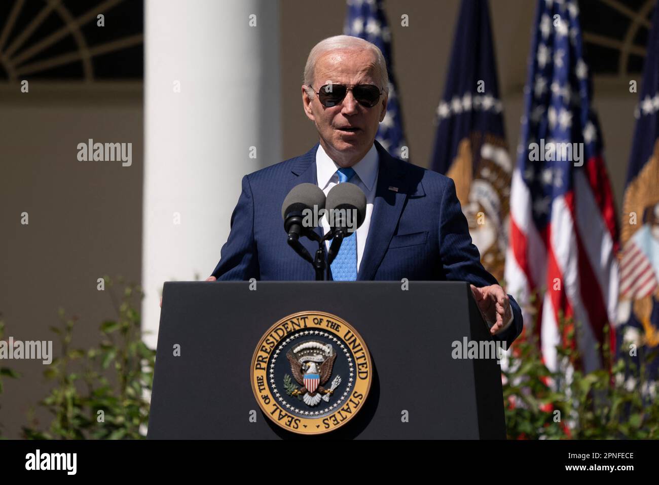 Washington, DC, April 18, 2023. United States President Joe Biden makes ...