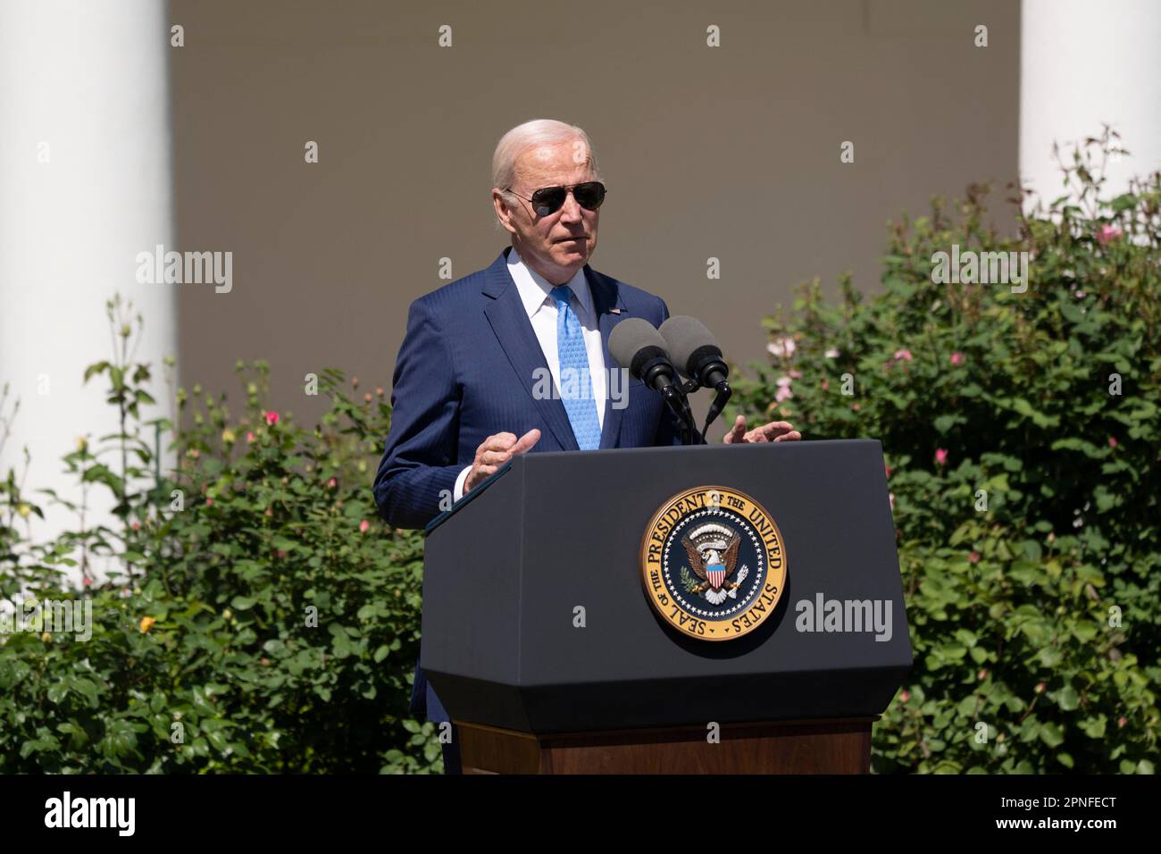 Washington, DC, April 18, 2023. United States President Joe Biden makes ...