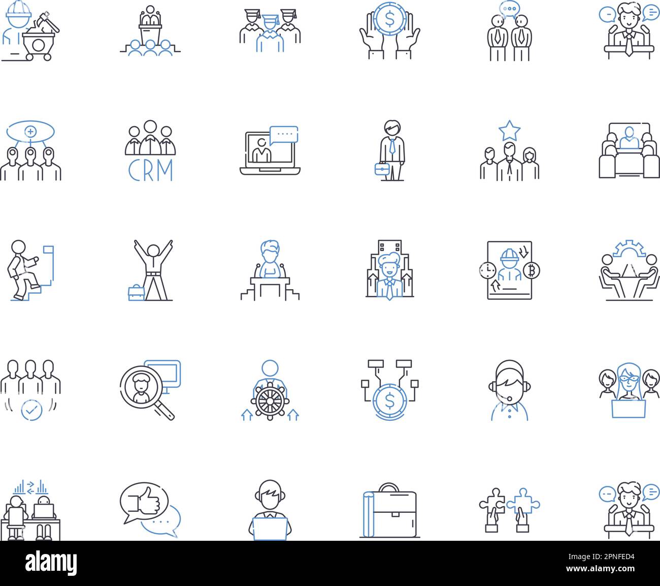 Staff Relations Line Icons Collection Communication Trust Respect Listening Empathy