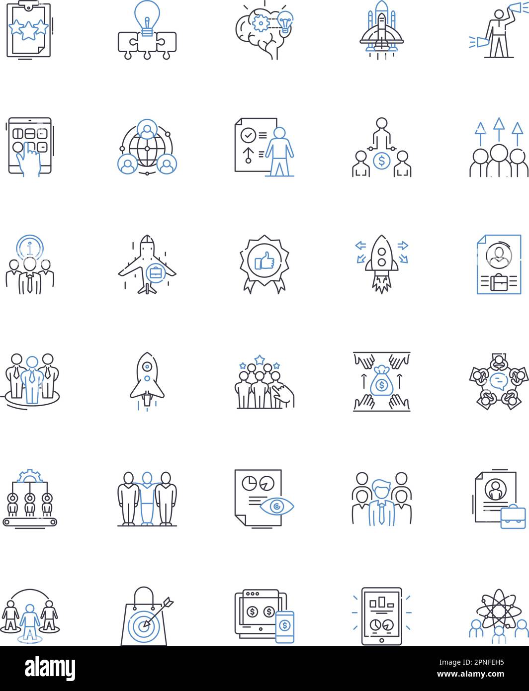 Prospective Firm Line Icons Collection Innovative Sustainable
