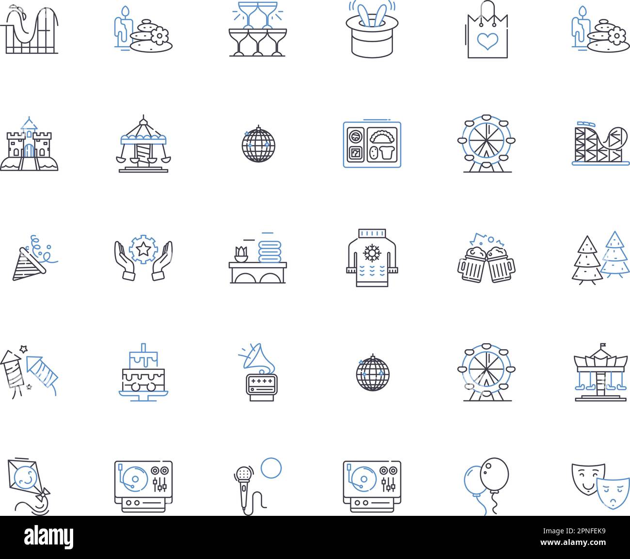 Merriment line icons collection. Laughter, Joy, Celebration, Festivity ...