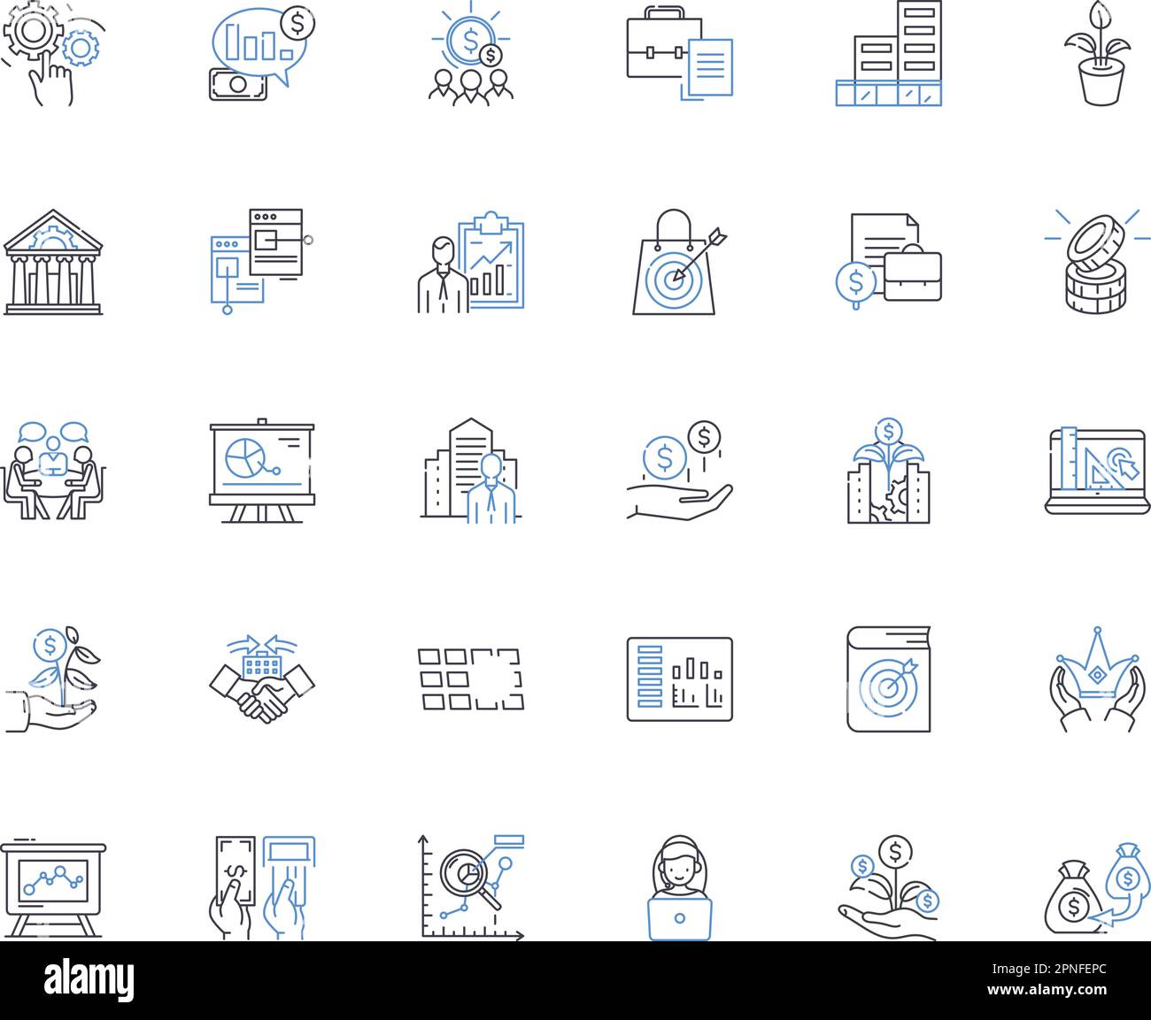 Economics line icons collection. Supply, Demand, Market, Inflation ...