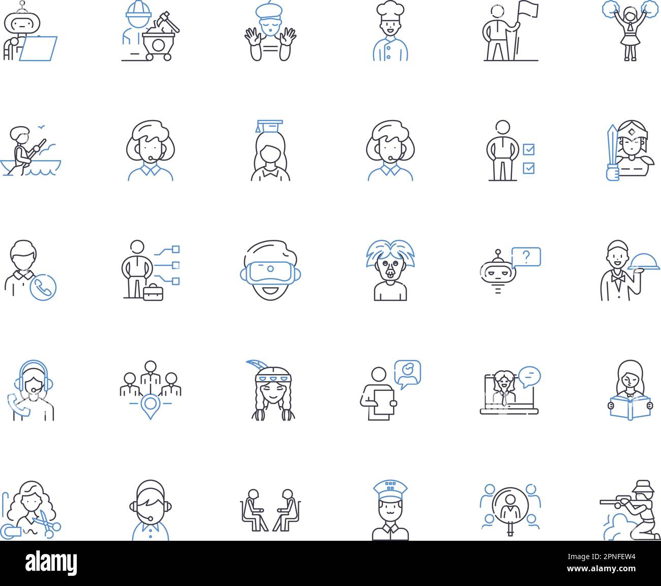 Doppelgangers line icons collection. Twin, Mirror, Lookalike, Double ...