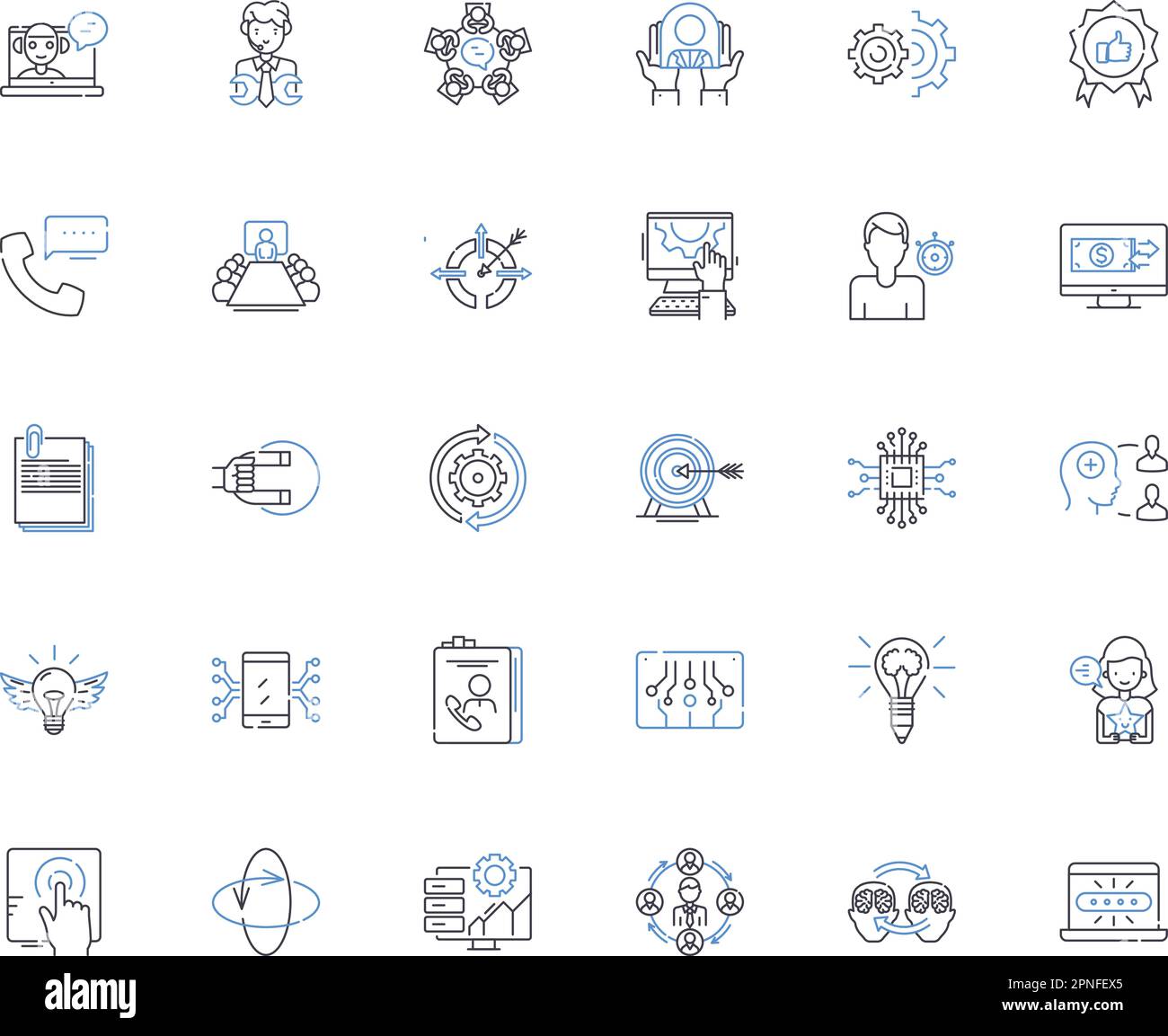 Joint Operation Line Icons Collection Collaboration Partnership Unity Synergy Cooperation