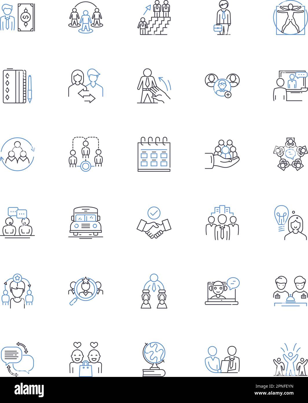 Remote presentation line icons collection. Online, Virtual, Distance ...