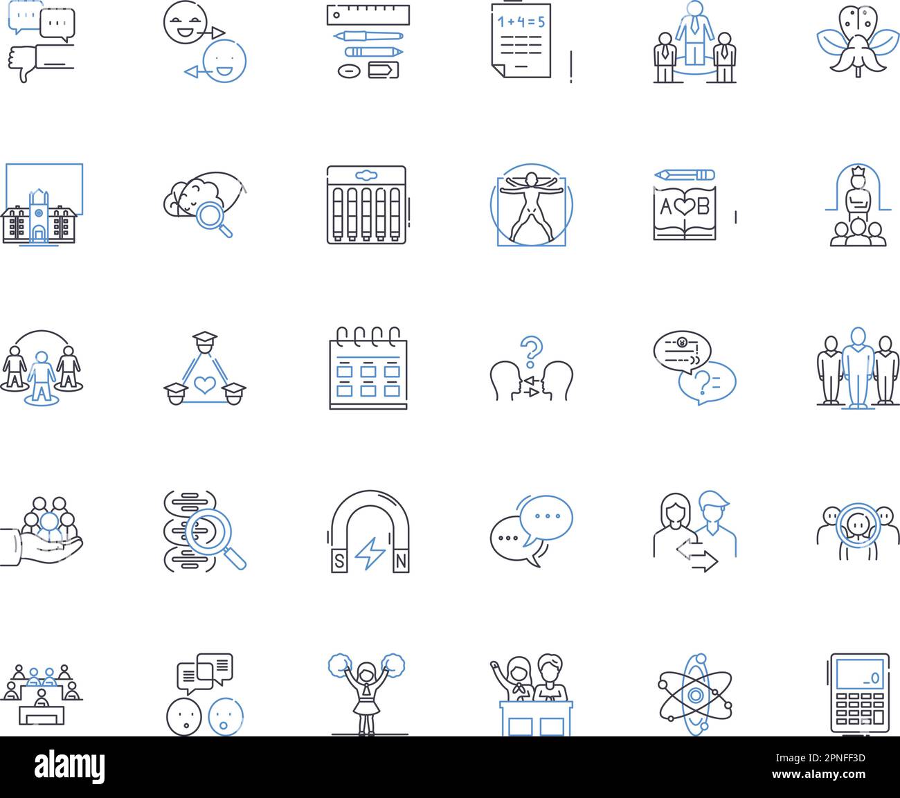 Knowledge acquisition line icons collection. Learning, Understanding ...