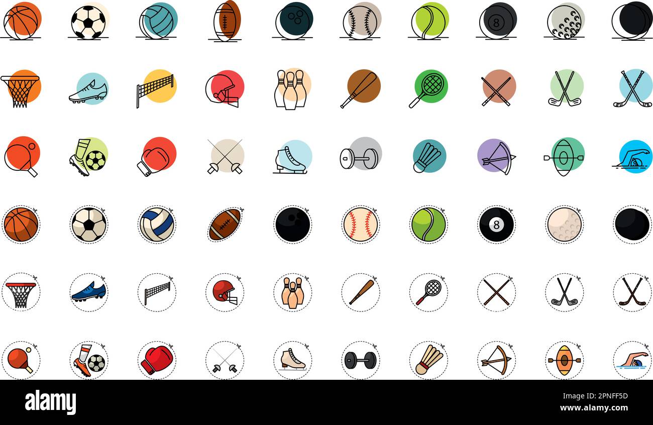 Athletic icons vector hi-res stock photography and images - Alamy