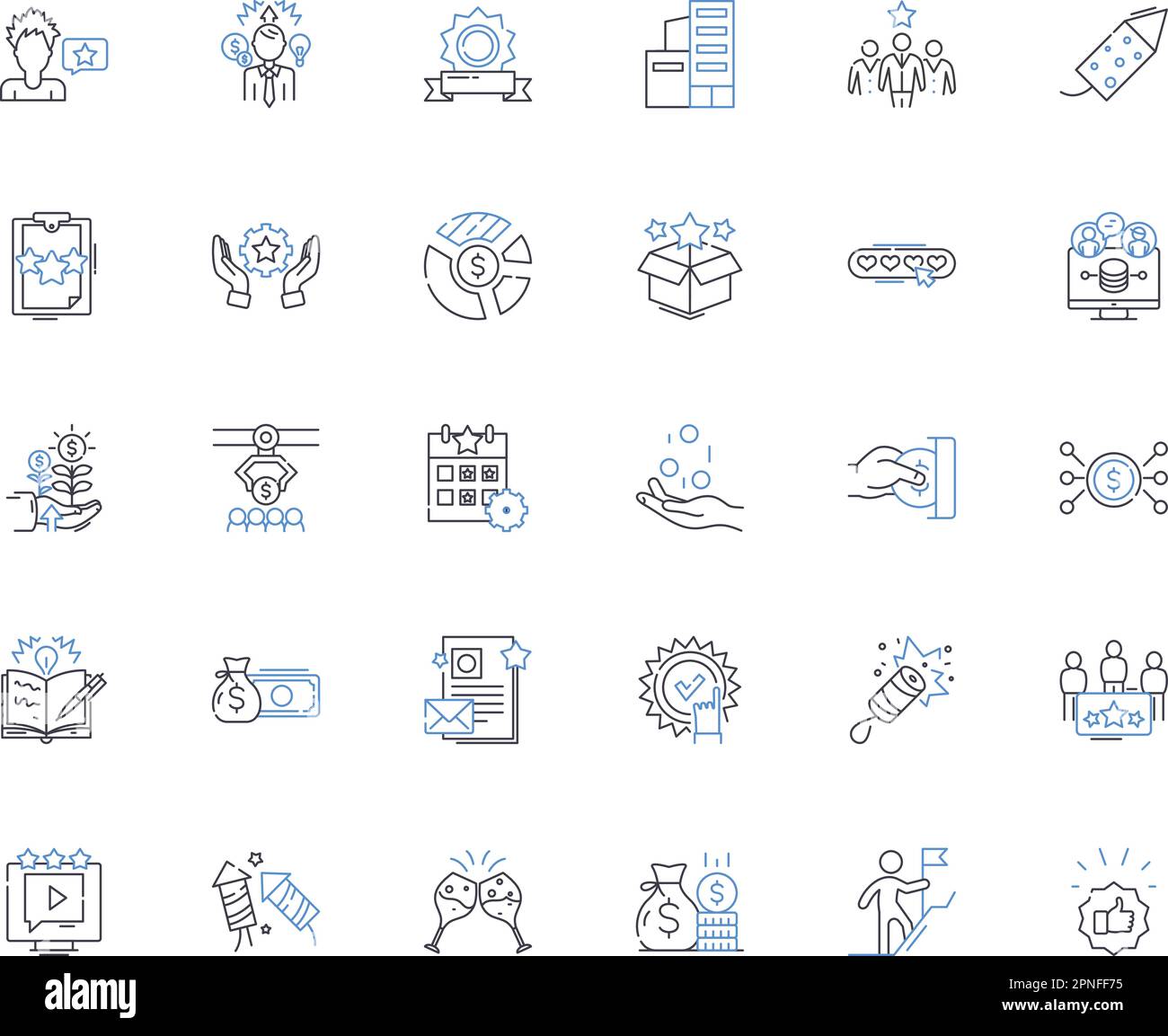 Profit Optimization Line Icons Collection Efficiency Revenue Cost