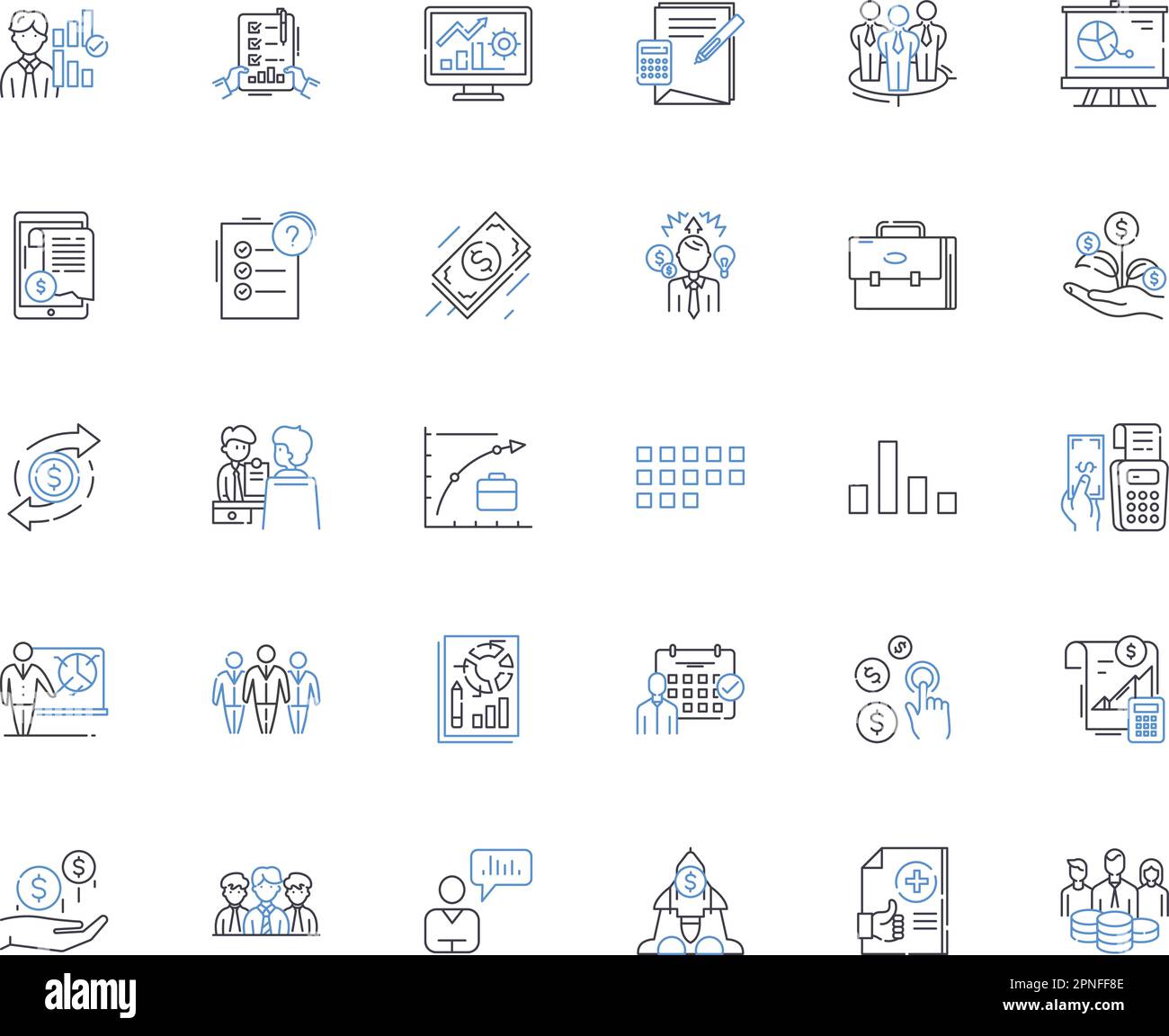 Data Management Line Icons Collection Organization Storage Retrieval Analysis Processing