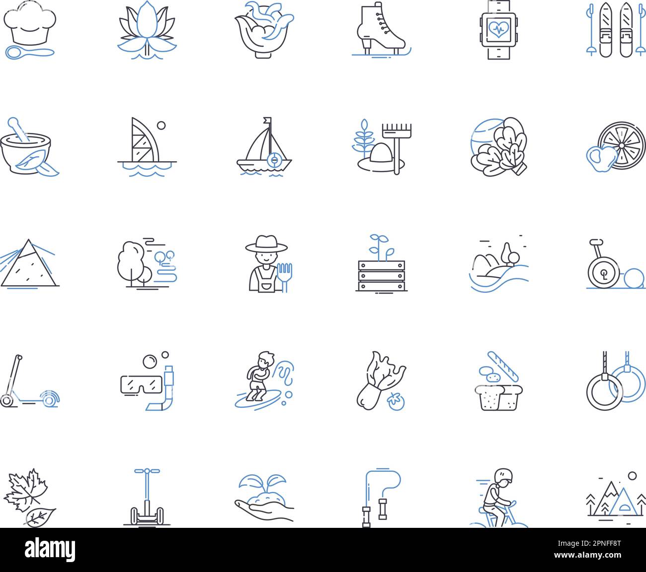 Fitness line icons collection. Strength, Conditioning, Health ...