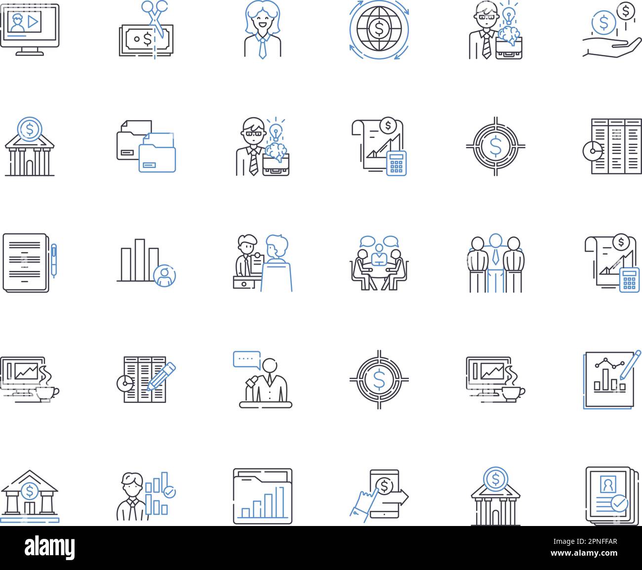 Asset allocation line icons collection. Diversification, Risk ... Asset allocation line icons collection. Diversification, Risk ...