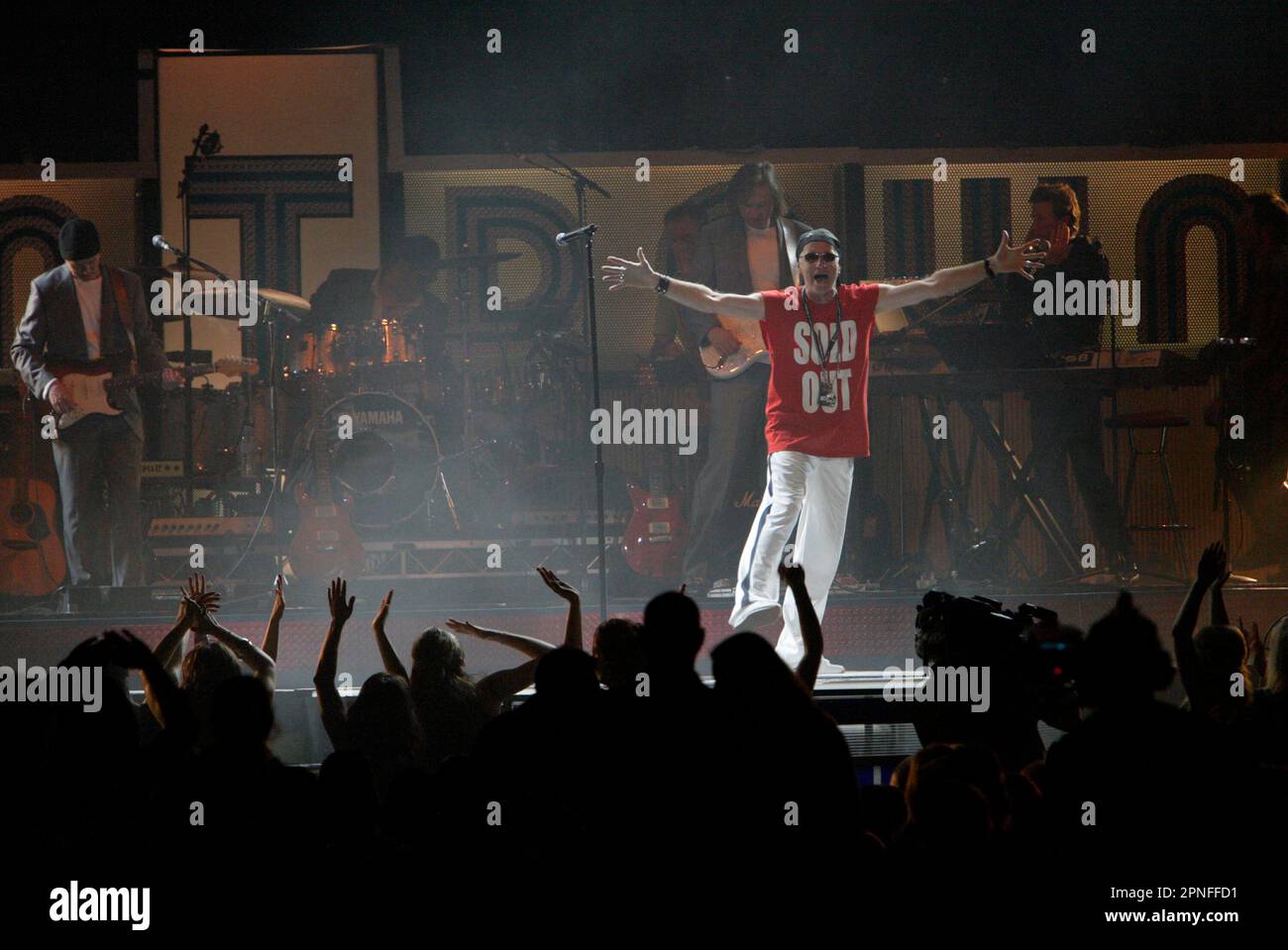 Robin Scott, who under the name 'M' had a 1979 hit song titled 'Pop Muzik', performing live at ...