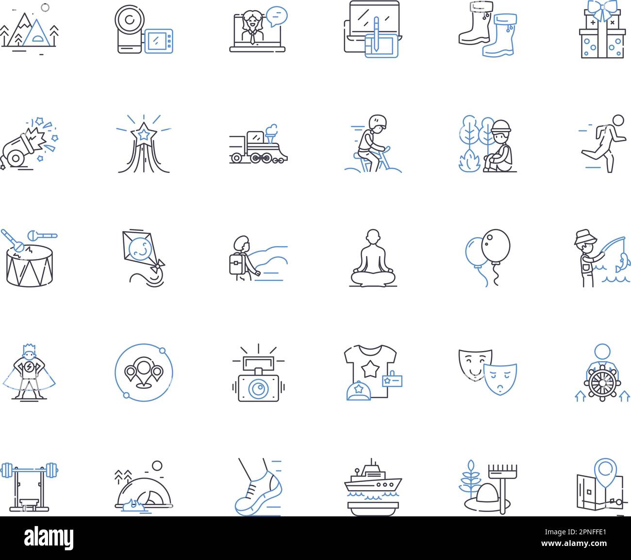 Human existence line icons collection. Survival, Purpose, Consciousness ...