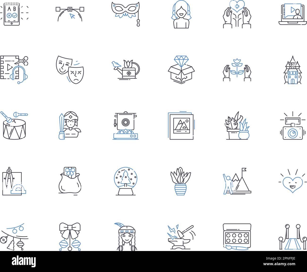 Technique Line Icons Collection Precision Skill Mastery Efficiency